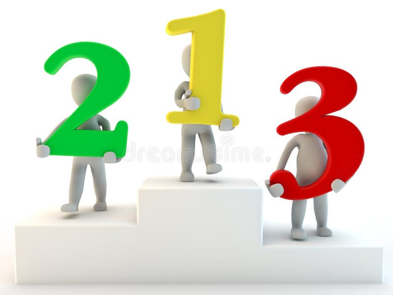 3D Humans First Second and Third Place Stock Illustration ...