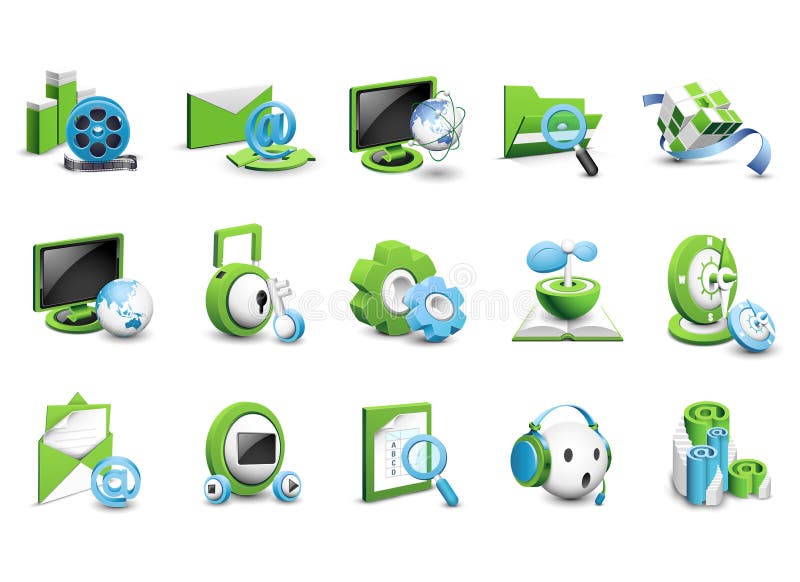Vector Cartoon Style Icon Set. Part 6 Stock Vector - Illustration of ...