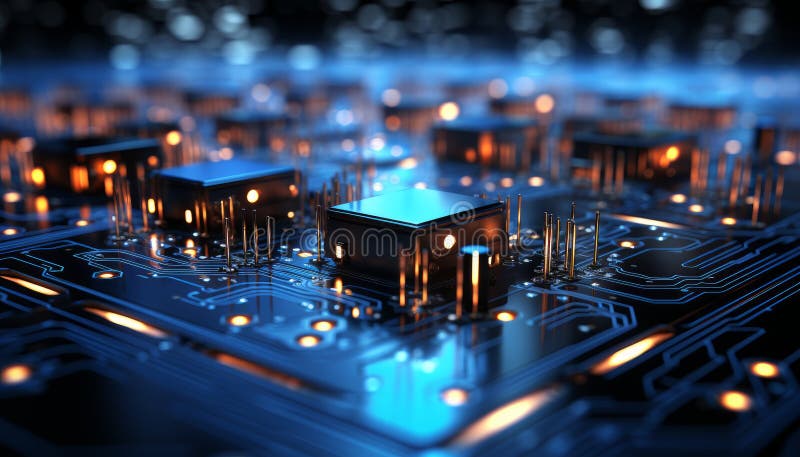 3d Illustration of Digital Circuitry Stock Illustration - Illustration ...