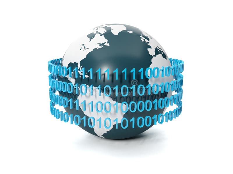 3d Illustration: Earth and Symbols Internet Stock Illustration ...