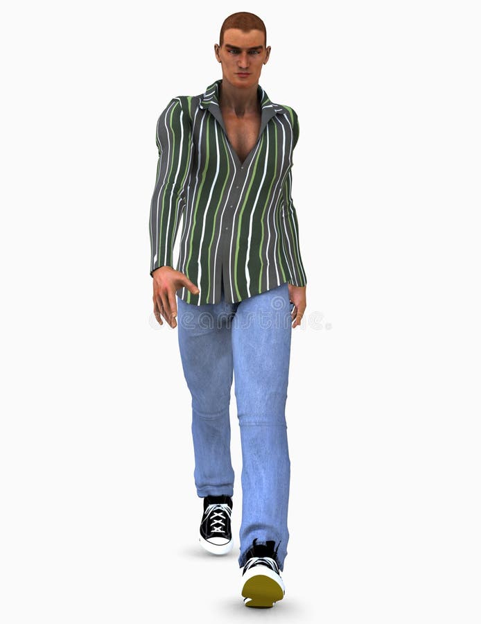 3d Illustration of Male Model Stock Illustration - Illustration of ...