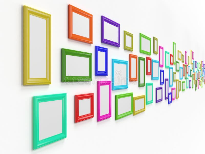Multicolor picture frames stock illustration. Illustration of album ...