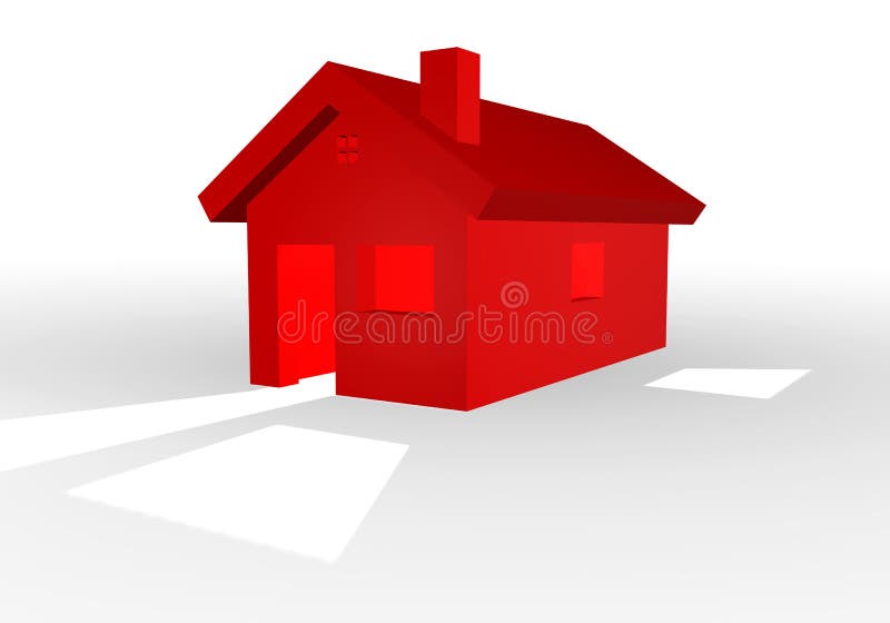 3D Illustration of a Red House Stock Illustration - Illustration of ...