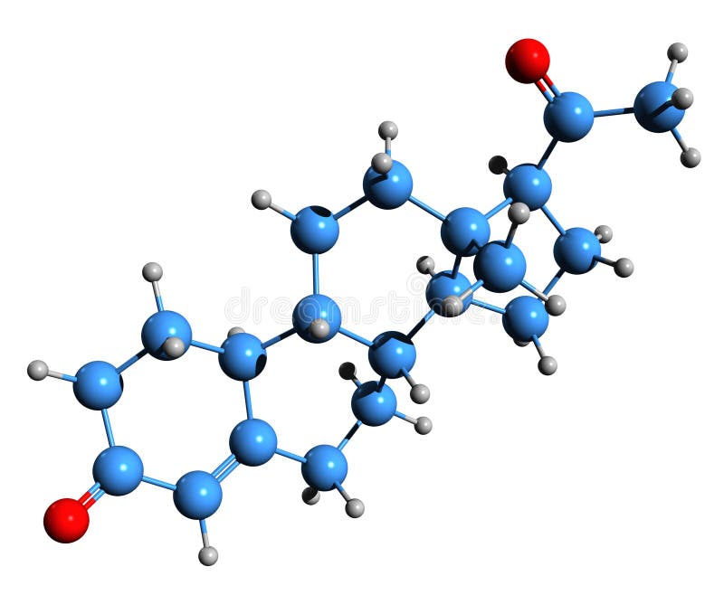3D Image of 19-Norprogesterone Skeletal Formula Stock Illustration ...
