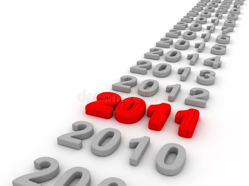 3D Image of 2011 Isolated (Red) Stock Illustration - Illustration of ...