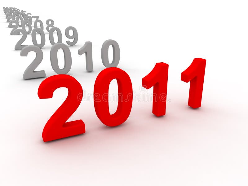 3D Image of 2011 Isolated (Red) Stock Illustration - Illustration of ...