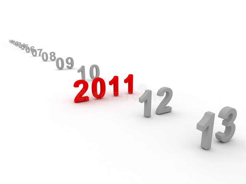 3D Image of 2011 Isolated (Red) Stock Illustration - Illustration of ...