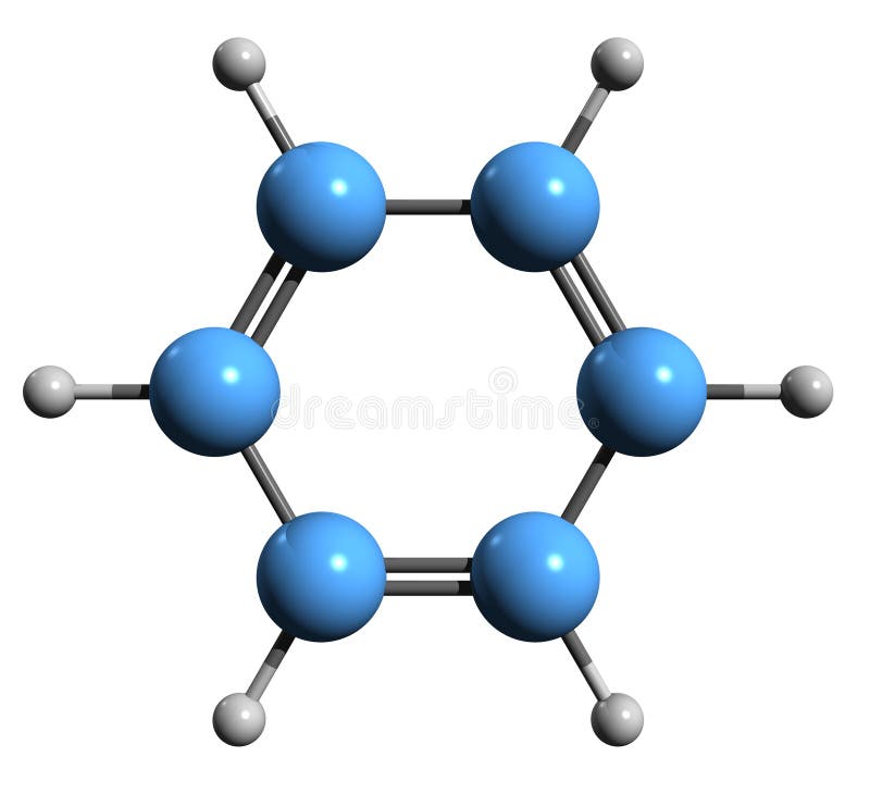 3D Image of Ethylbenzene Skeletal Formula Stock Illustration ...