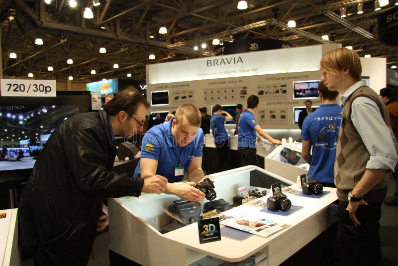 Sony Stand at the Exhibition Editorial Stock Image - Image of colour ...