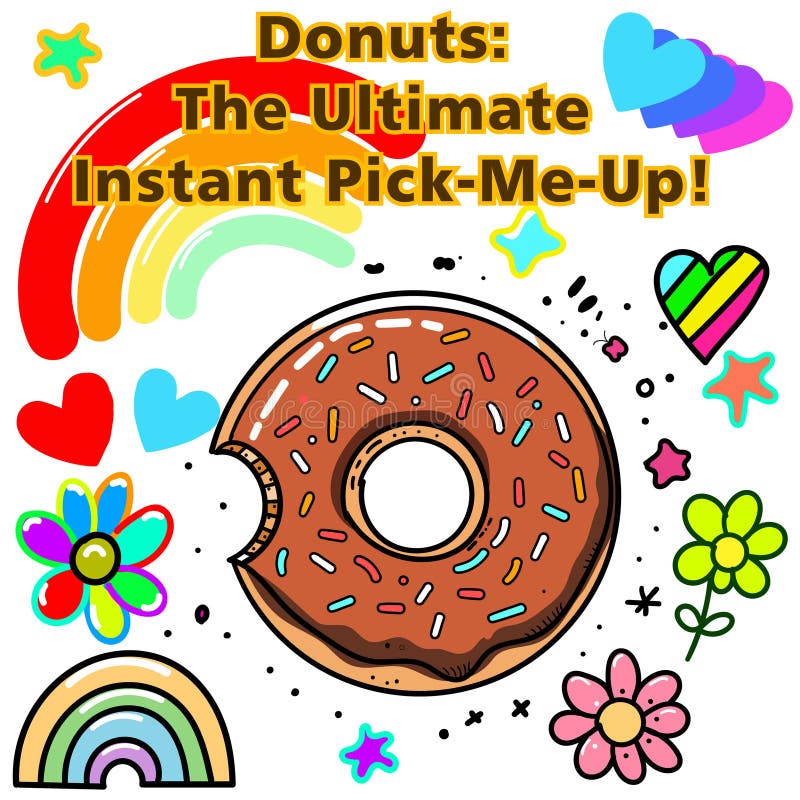 3D Image of a Donut with a Motivating Slogan Stock Illustration ...