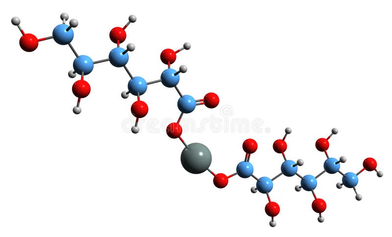 3D Image of Gluconic Acid Skeletal Formula Stock Illustration ...