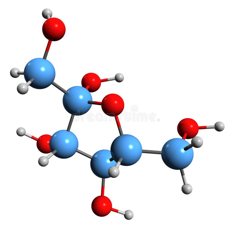 3D Image of Fructose 1-phosphate Skeletal Formula Stock Illustration ...