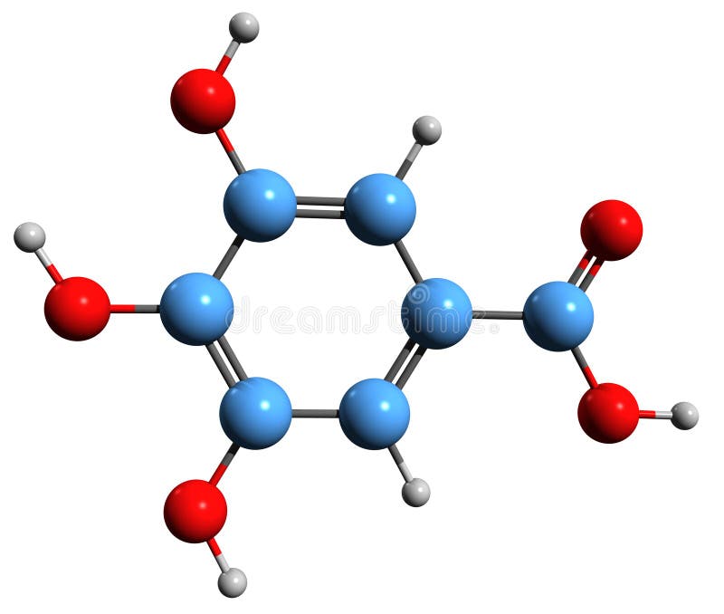 3D Image of Tannic Acid Skeletal Formula Stock Illustration ...