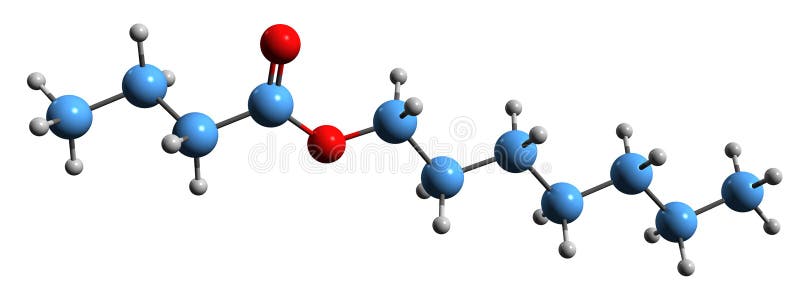 3D Image of Butyric Acid Skeletal Formula Stock Illustration ...