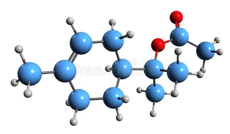 3D Image of Alpha-bergamotene Skeletal Formula Stock Illustration ...