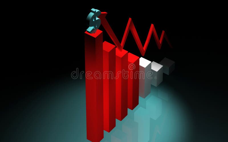 3d Increase Graph and Dollar Stock Illustration - Illustration of ...
