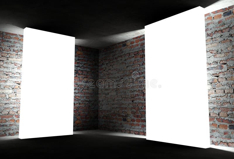 Interior Corner Wall Room Blue 3d Background of Abstract Window Light ...