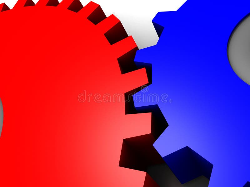 3D Interlocked gears stock illustration. Illustration of plastic - 9526914