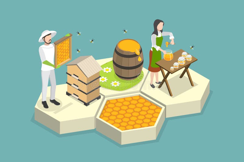 3D Isometric Flat Vector Illustration of Beekeeper Stock Vector - Illustration of business, icon ...