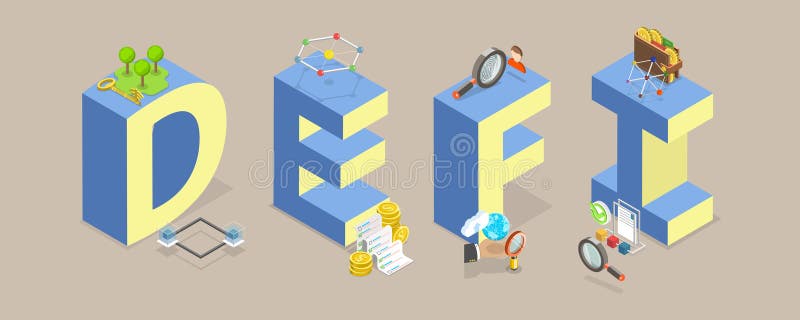 3D Isometric Flat Vector Illustration of DeFi Stock Vector ...