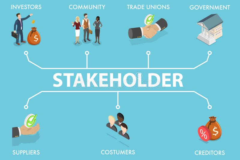 3D Isometric Flat Vector Illustration of Stakeholder Management Stock ...