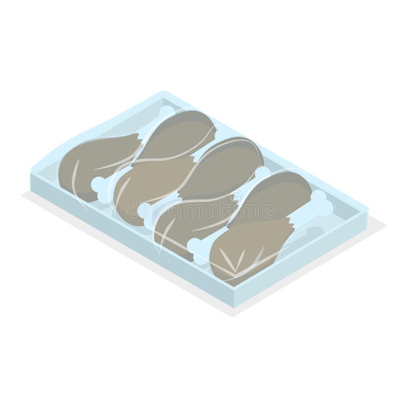 3D Isometric Flat Vector Set of Frozen Meat. Item 4 Stock Vector ...