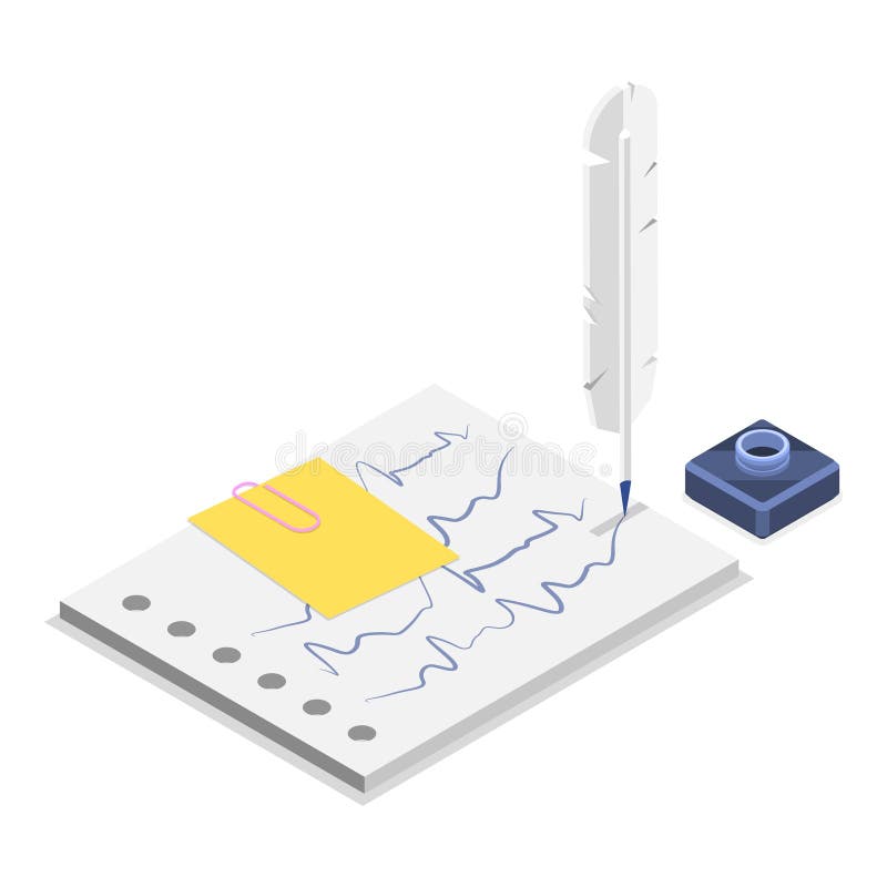 3D Isometric Flat Vector Set of Notes and Paper Stationeries. Item 1 ...