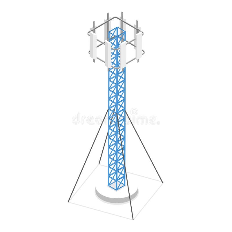 3D Isometric Flat Vector Set of Telecom Towers. Item 4 Stock Vector ...