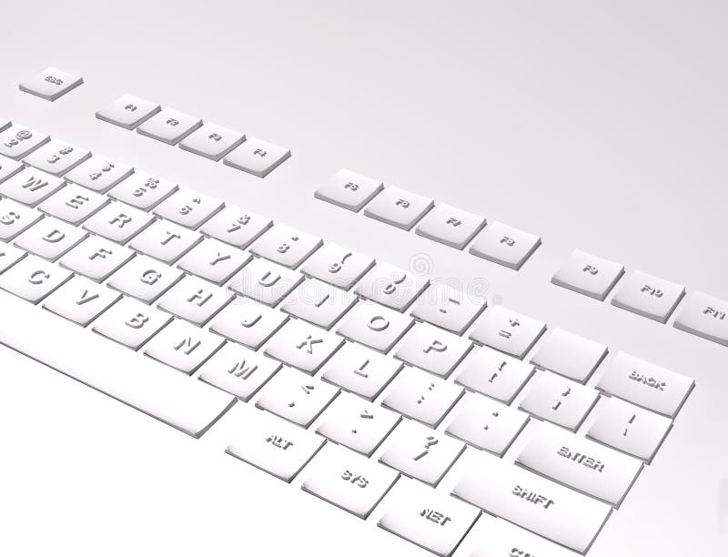 3D Keyboard on White Background Stock Illustration - Illustration of ...