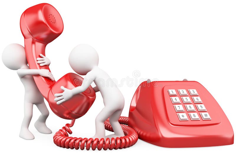 3D Kleine Mensen Die Op De Telefoon Spreken Stock Afbeelding ...