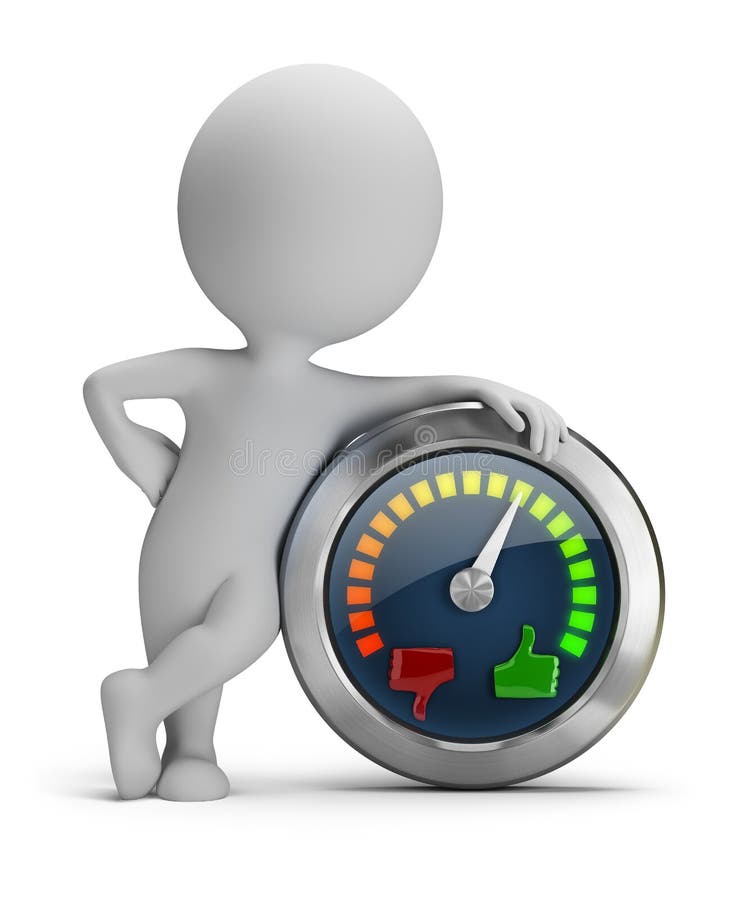 3d Kleine Mensen - Stemmingsmeter Stock Illustratie - Illustration of ...