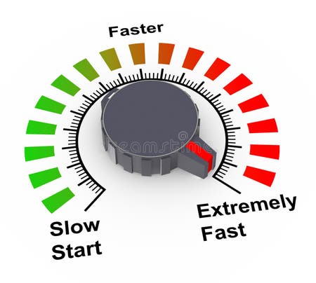 3d Knob - Fast, Faster and Fastest Stock Illustration - Illustration of ...