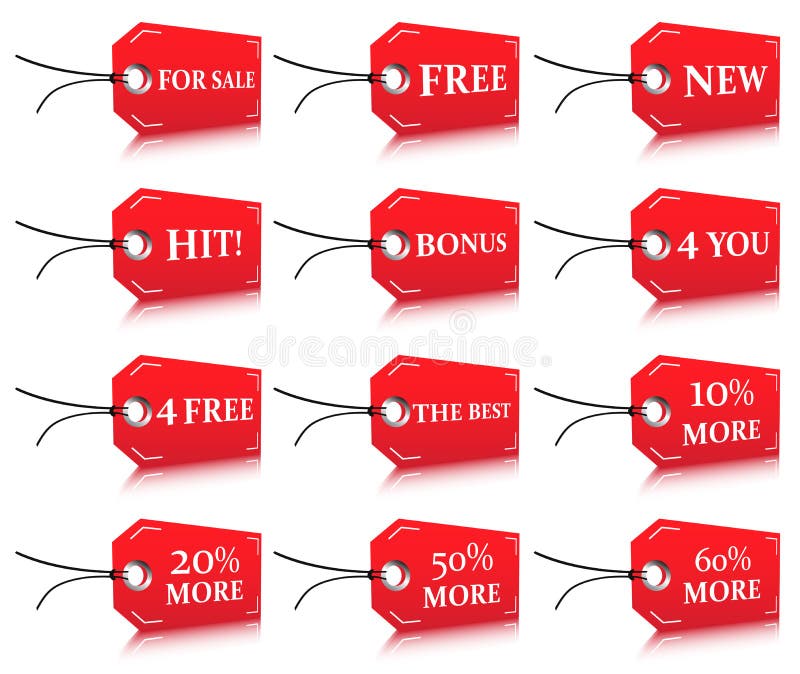 3D labels stock vector. Illustration of shop, color, buttons - 6180635