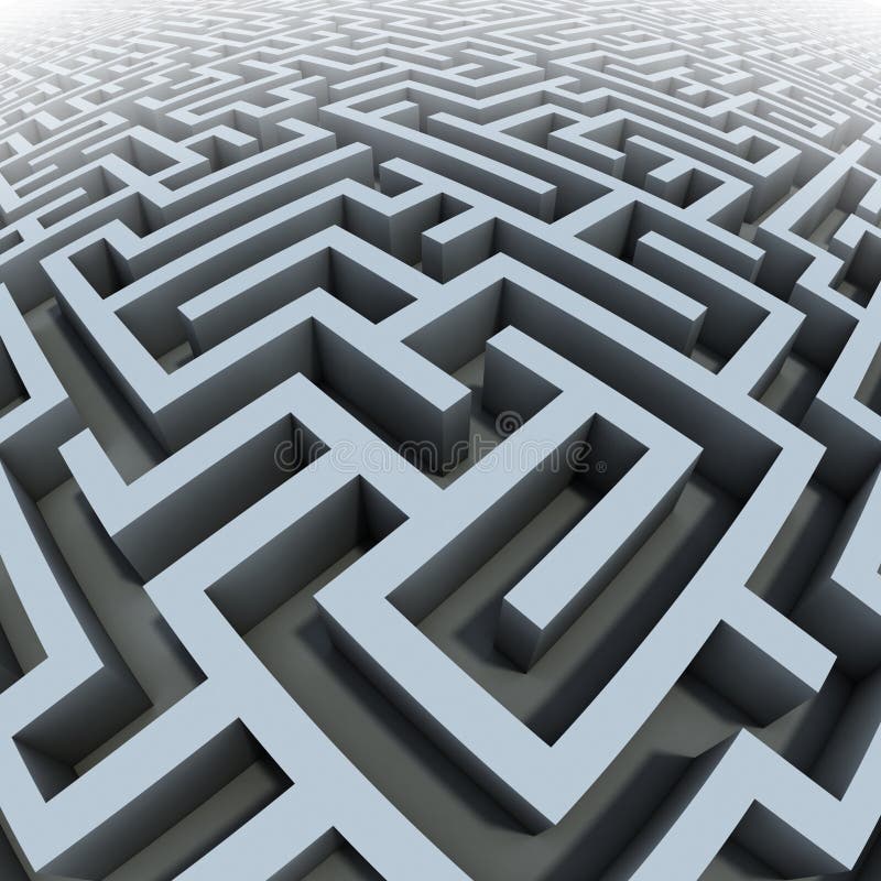 3D labyrinth stock illustration. Illustration of decision - 8768158