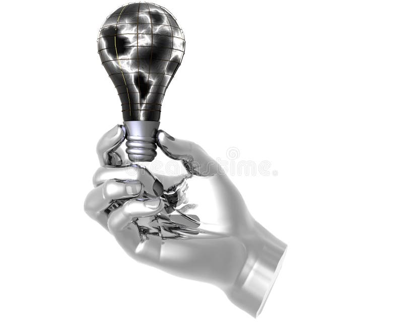 3D Lamp Earth Textured in 3D Hand Stock Illustration - Illustration of ...