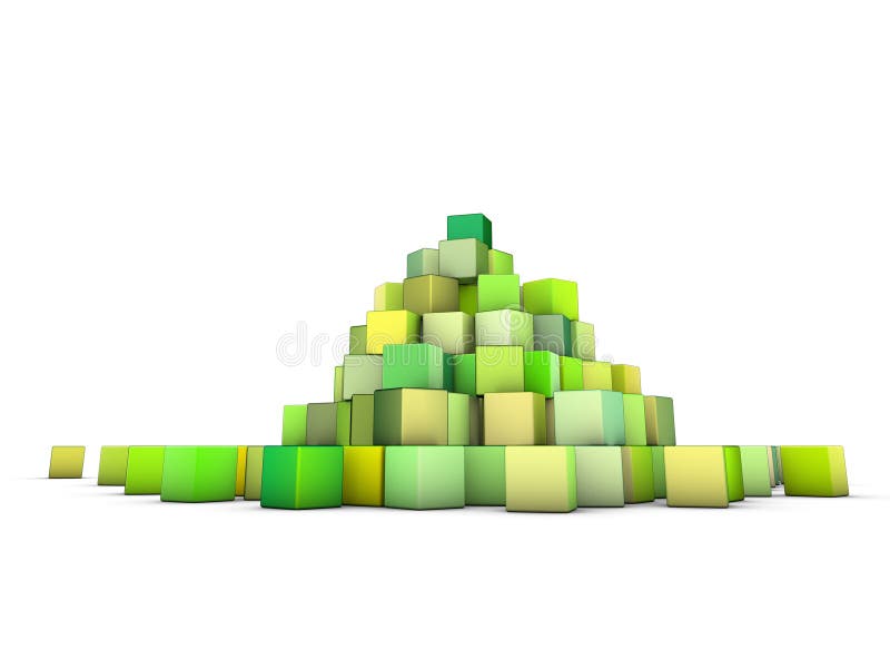 3d Large Stack of Green Cubes on White Stock Illustration ...