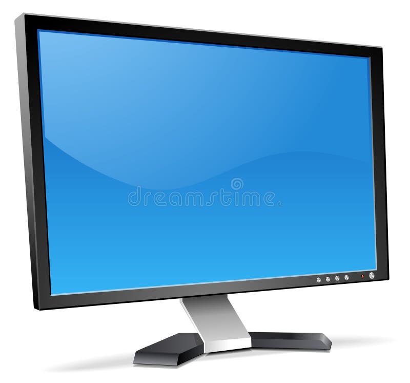 Computer Flat LCD Plasma Monitor Display Vector Stock Vector ...