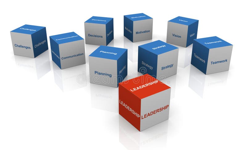3d leadership cubes stock illustration. Illustration of leadership ...