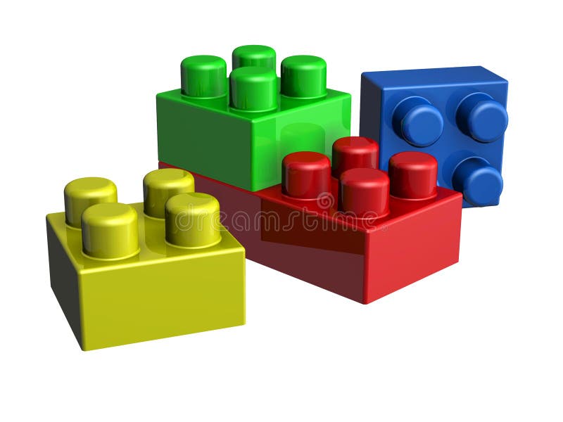 Color lego blocks stock illustration. Illustration of brick - 4465866