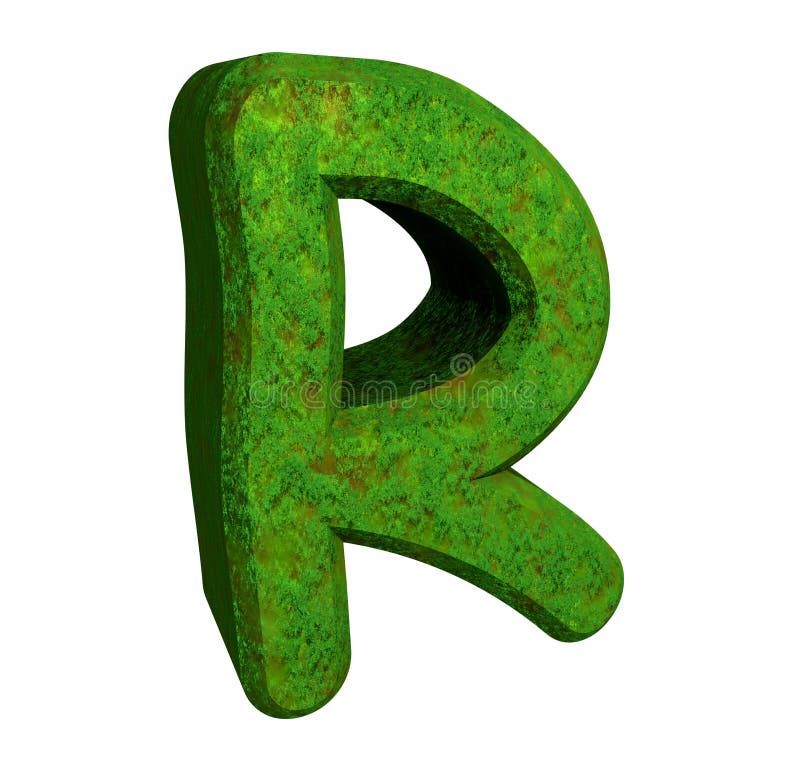 3d letra R en hierba verde stock de ilustración. Ilustración de aprenda ...