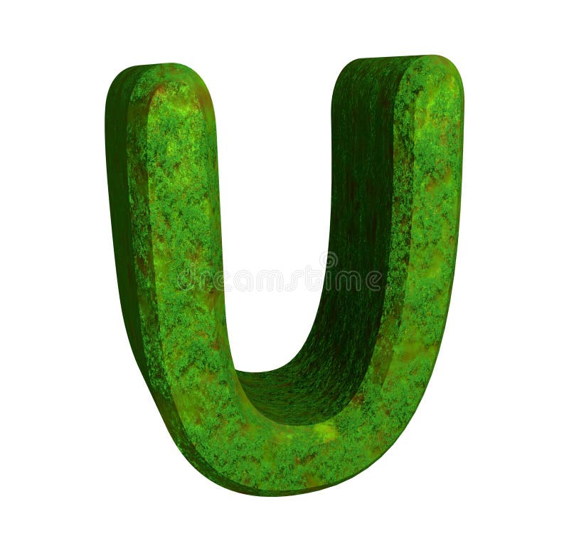 3d lettera U in erba verde illustrazione di stock. Illustrazione di ...
