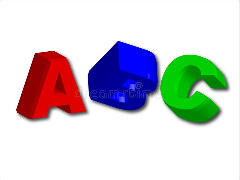3D Letters ABC (easy As Abc) Stock Vector - Illustration of cutout ...