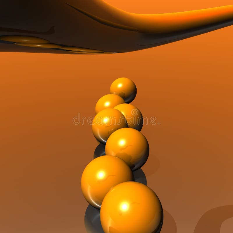 3D Logo Objects Orange Balls Stock Illustration - Illustration of ...