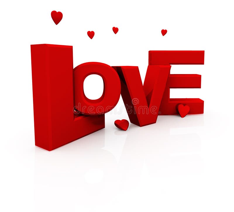 3d love text stock illustration. Illustration of abstract - 19454818