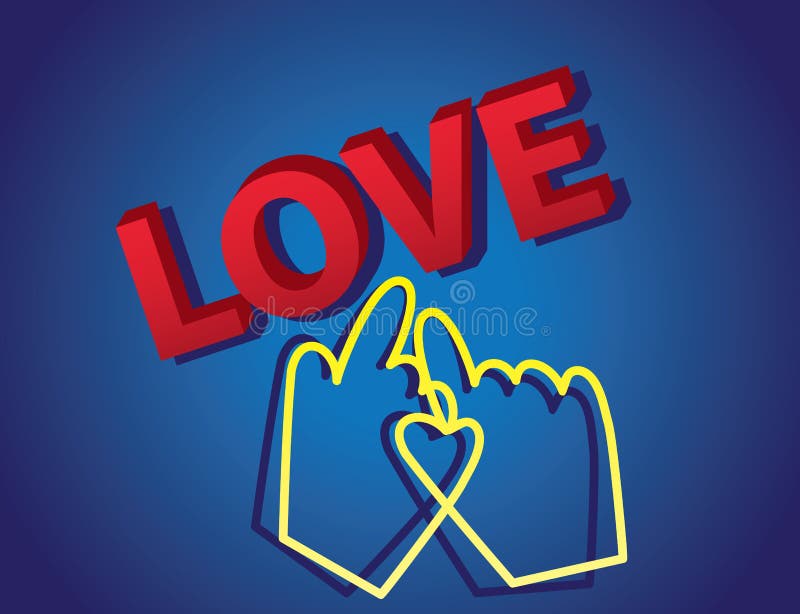 3d love text with cursor stock vector. Illustration of mouse - 18601668