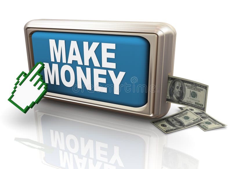 3d make money button stock illustration. Illustration of click - 21896709