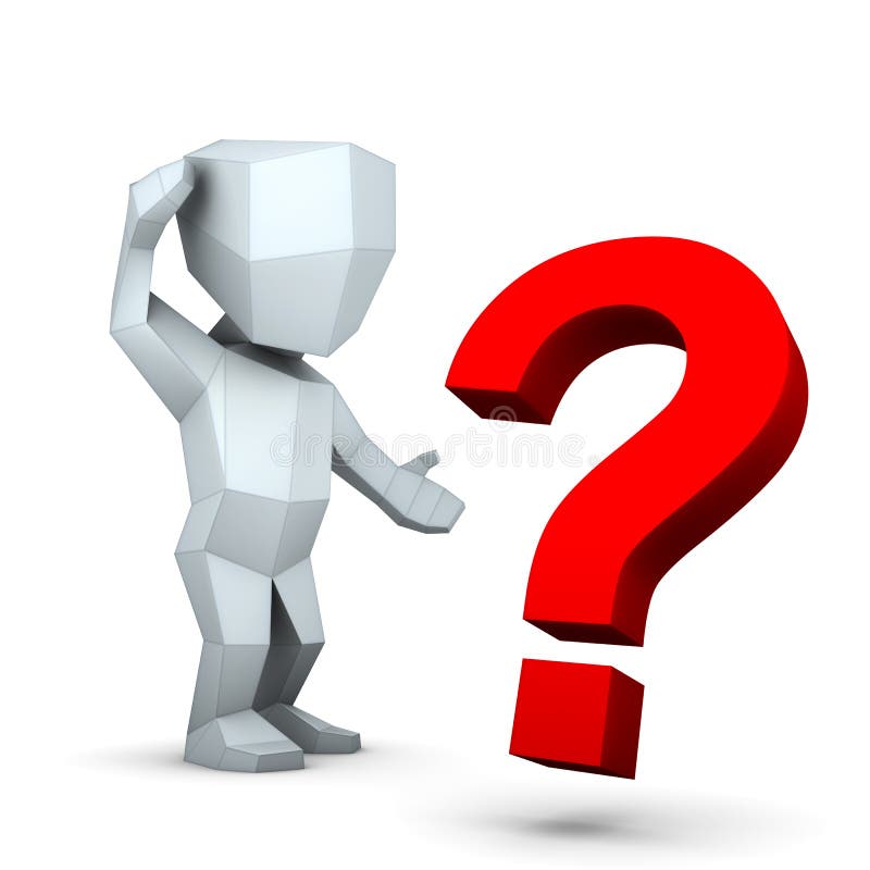 3d Person with Magnifying Glass and Question Mark Stock Vector ...