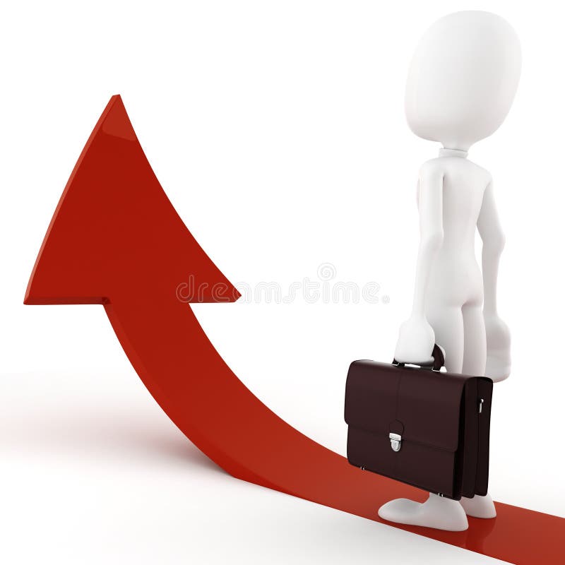 3d Man on Arrow-competition Concept Stock Illustration - Illustration ...