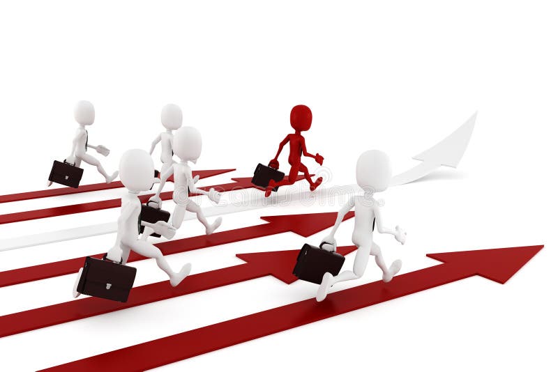 3D Humans Race Ready To Start Stock Illustration - Illustration of ...