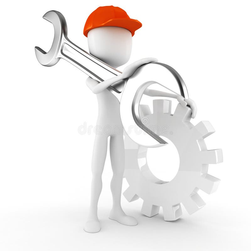 3d Man Worker and Shiny Pipeline Stock Illustration - Illustration of ...